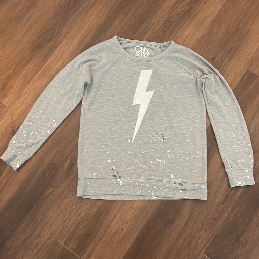 Chaser Brand Lightning Bolt Paint Splatter Sweatshirt - Gem